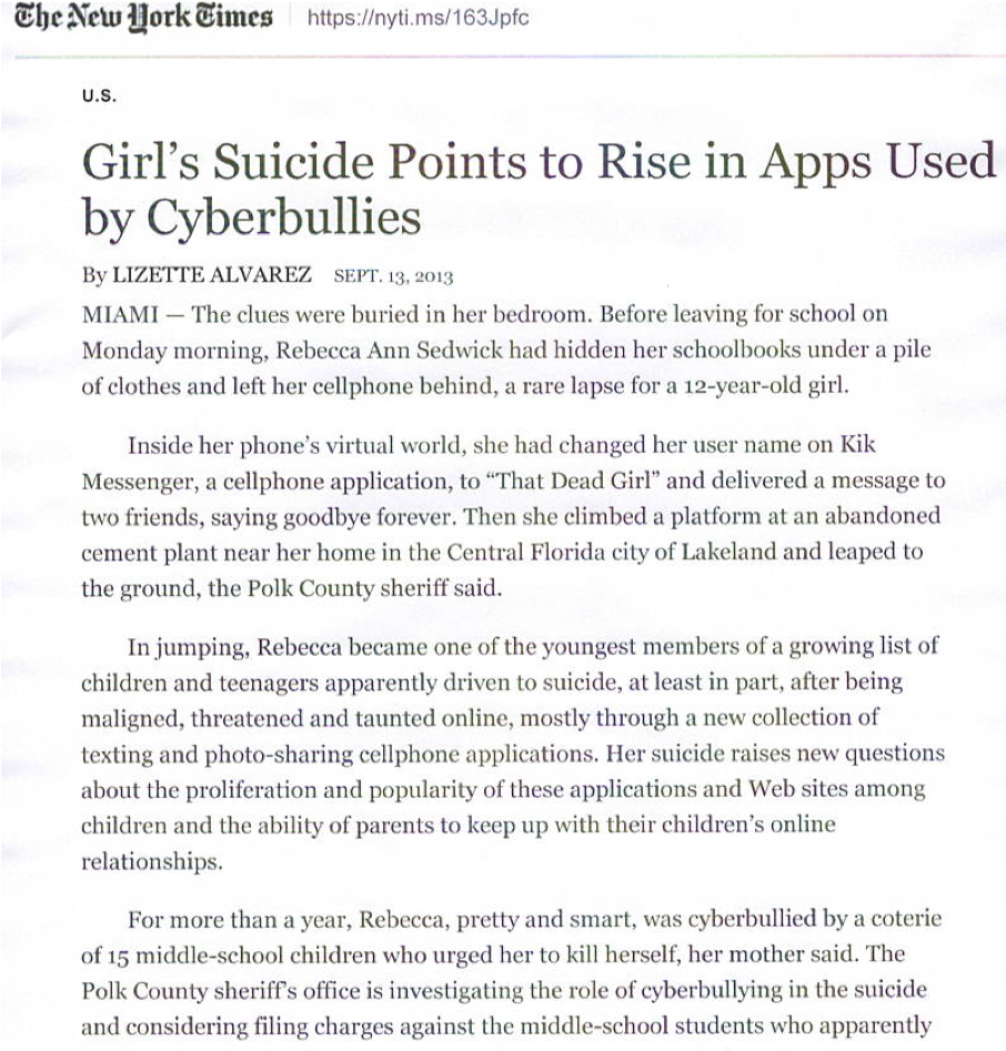 Cyberbullying & Sexting – Lead